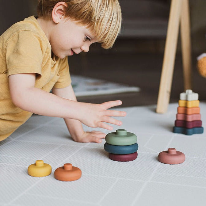 Silicone Stacking Toy: Round Stacker Toy | Every day play - Padded Baby ...